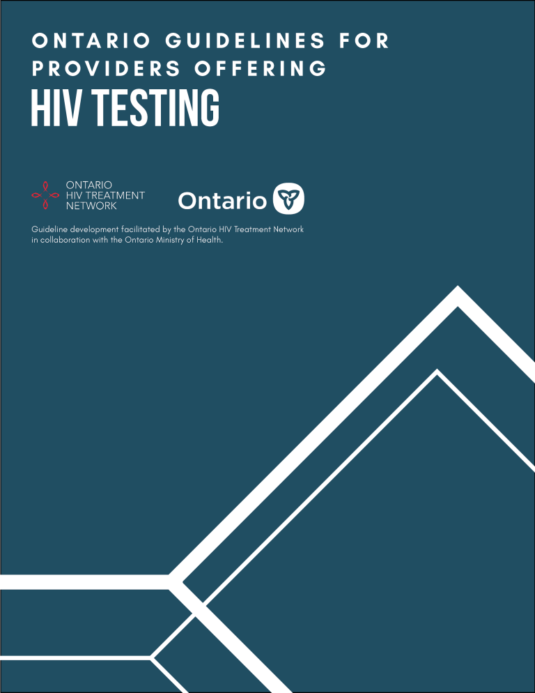 Ontario Guidelines for Providers offering HIV Testing – HIV Testing Ontario